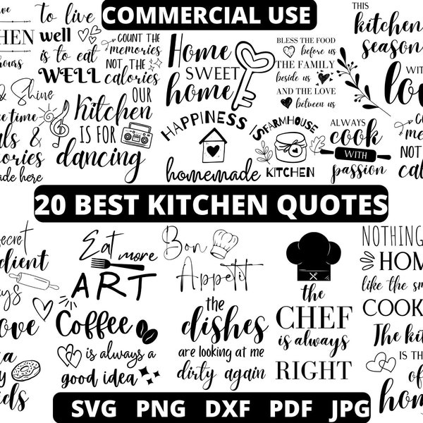 Kitchen Quotes Svg - Etsy