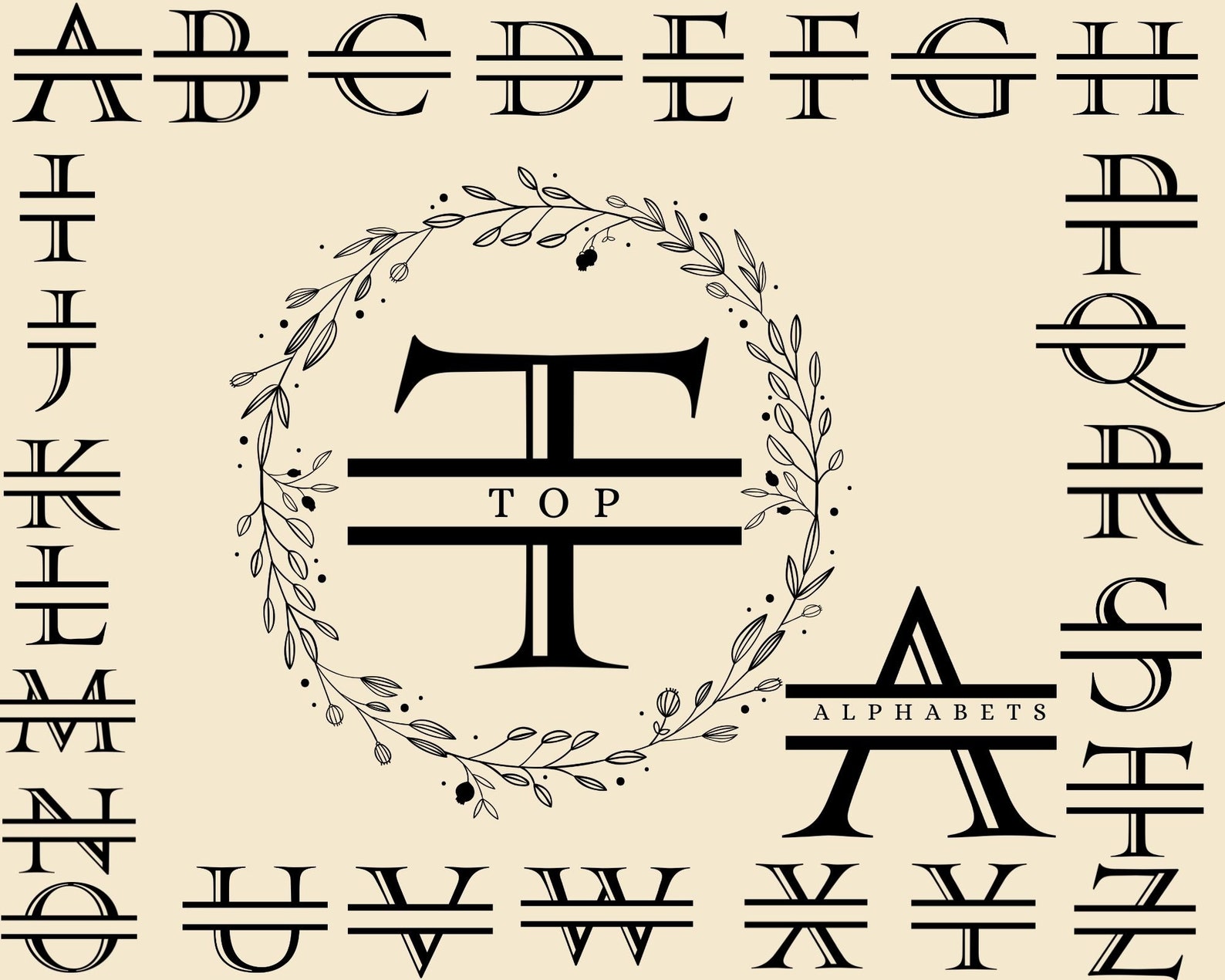 Monogram Letters Svg Fancy Monogram Font Fancy Letters Svg - Etsy