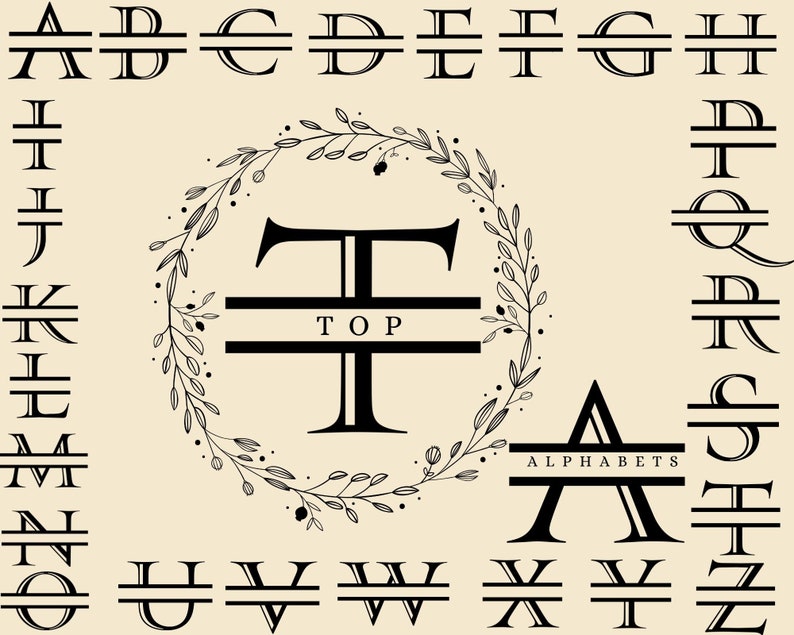 Monogram Letters Svg Fancy Monogram Font Fancy Letters Svg - Etsy