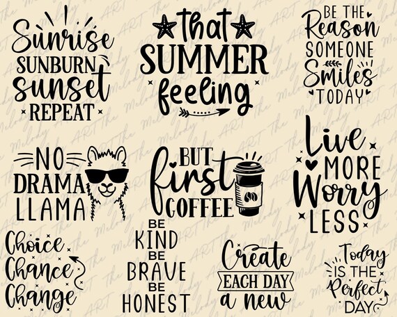 Inspirational Quotes SVG PNG DXF Positive Quotes Svg Trendy | Etsy