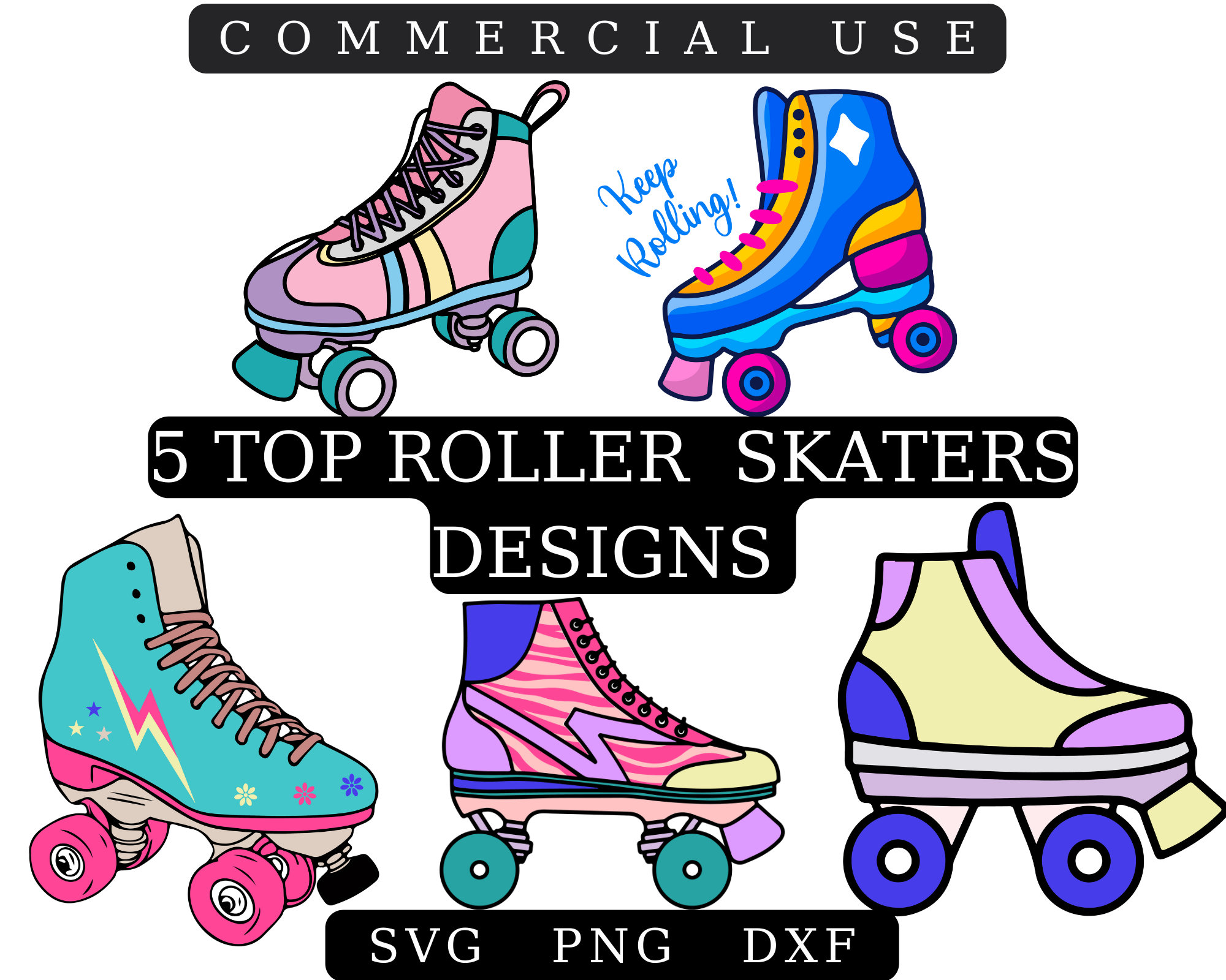 Roller Skating Girl Clipart