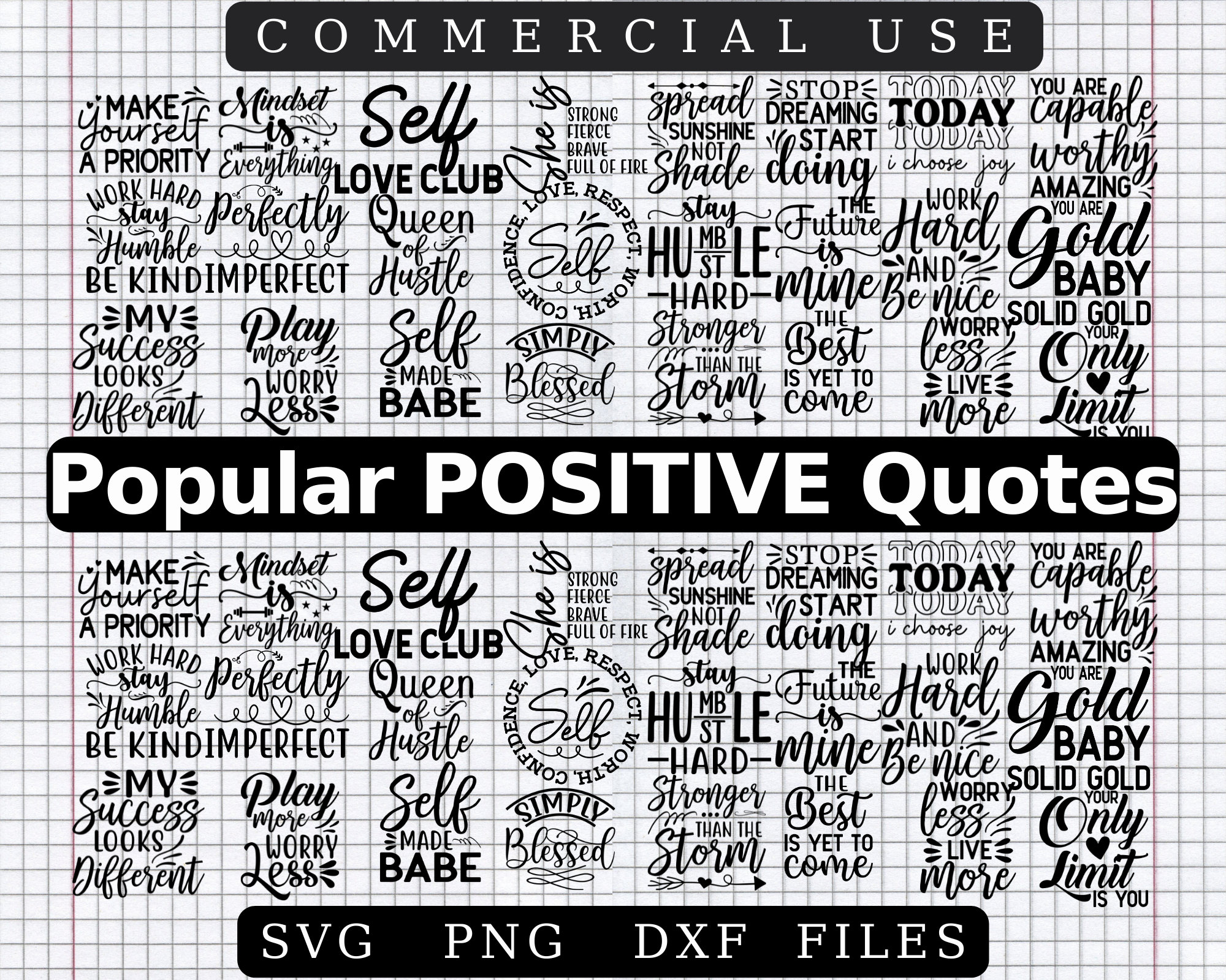 Popular Positive Quotes SVG Bundle Hand-lettered Quotes Svg - Etsy
