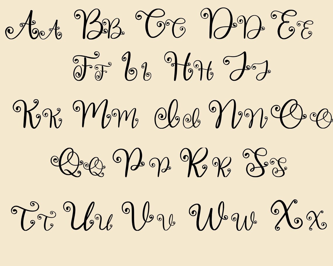 6 Monogram Fancy Font SVG Bundle Monogram Alphabets Monogram - Etsy