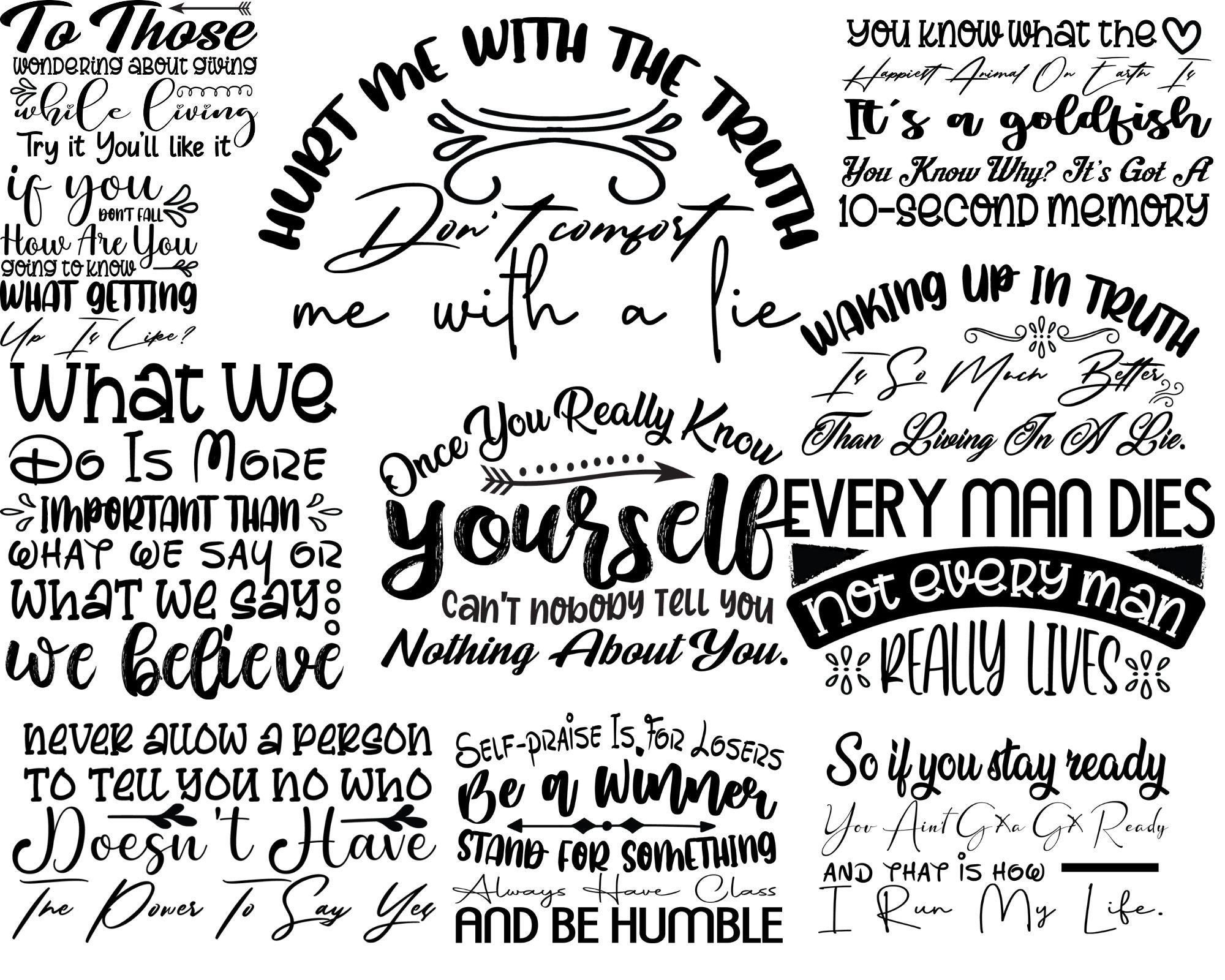 Inspirational Celebrity Quotes SVG PNG DXF - Commercial Use - Etsy UK