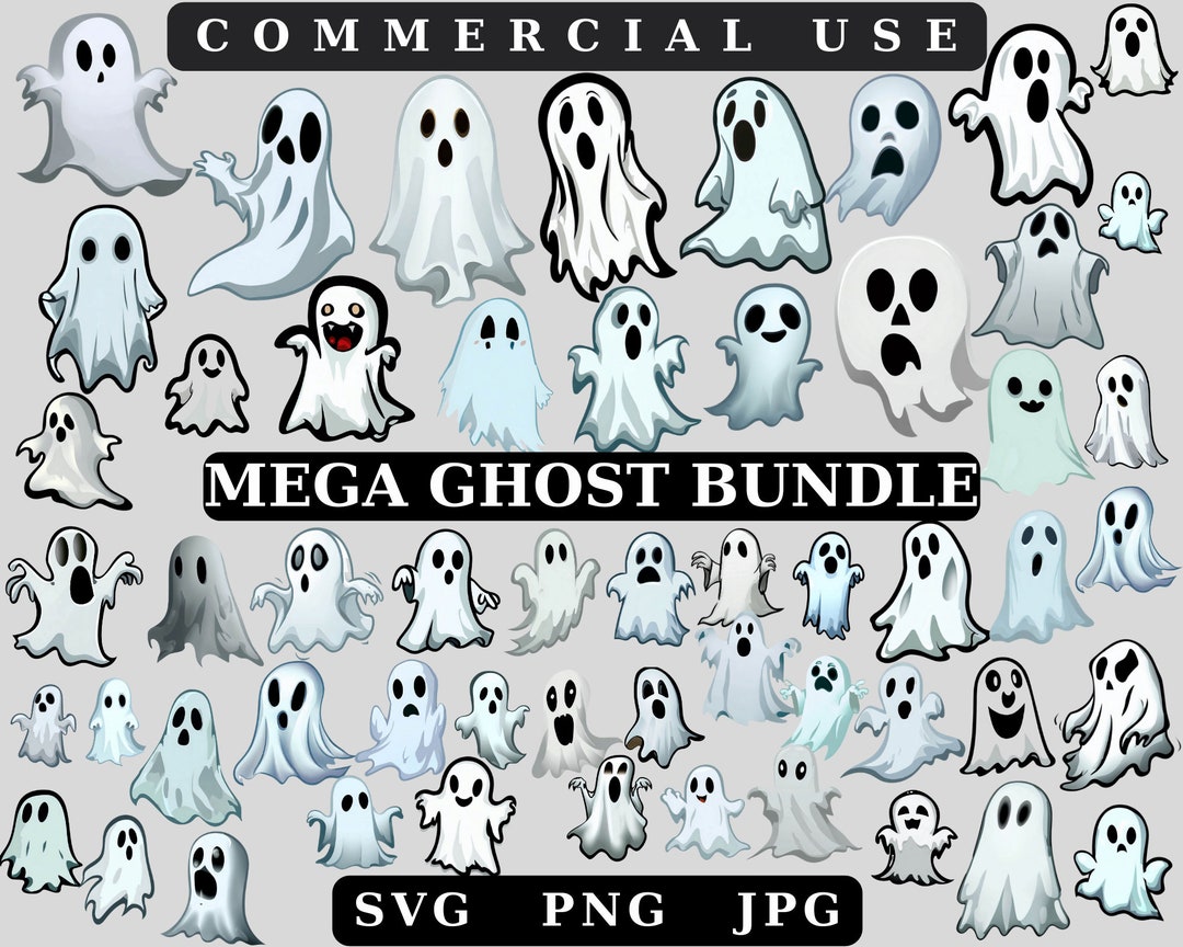 Ghost Bundle, Ghost SVG Bundle, Ghost Clipart, Ghost SVG Cut Files for ...