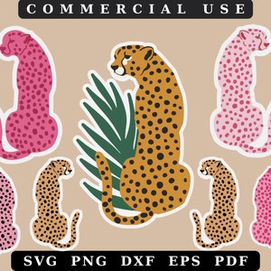 CHEETAH Stickers, Cheetah Digitals, Printable Pink Cheetah,leopard ...