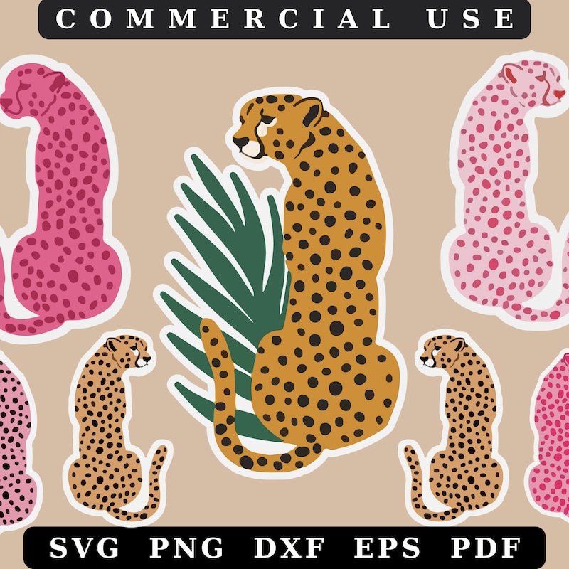Cheetah Stickers - Etsy UK