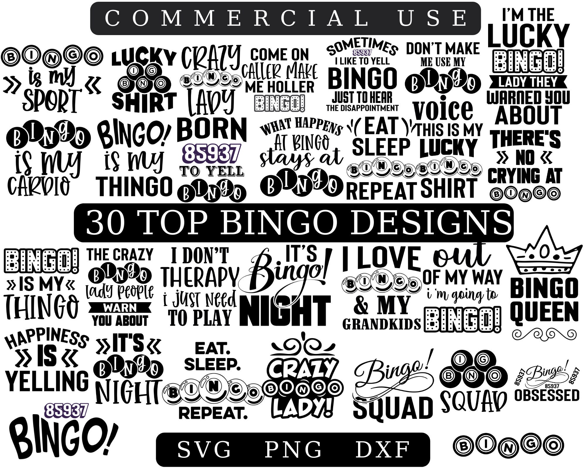 Bingo SVG Bundle Bingo PNG Bingo DXF Bingo Lady Svg Bingo - Etsy Canada