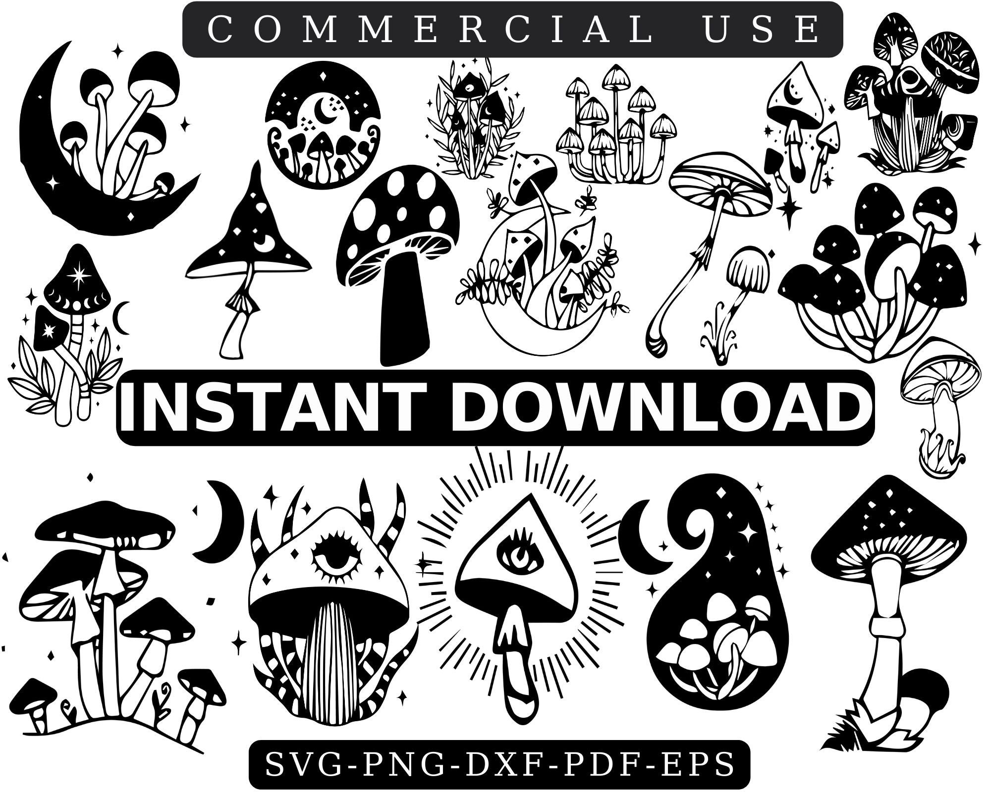 MUSHROOM SVG BUNDLE Magic Mushroom Svg Dxf Png Jpg | Etsy UK