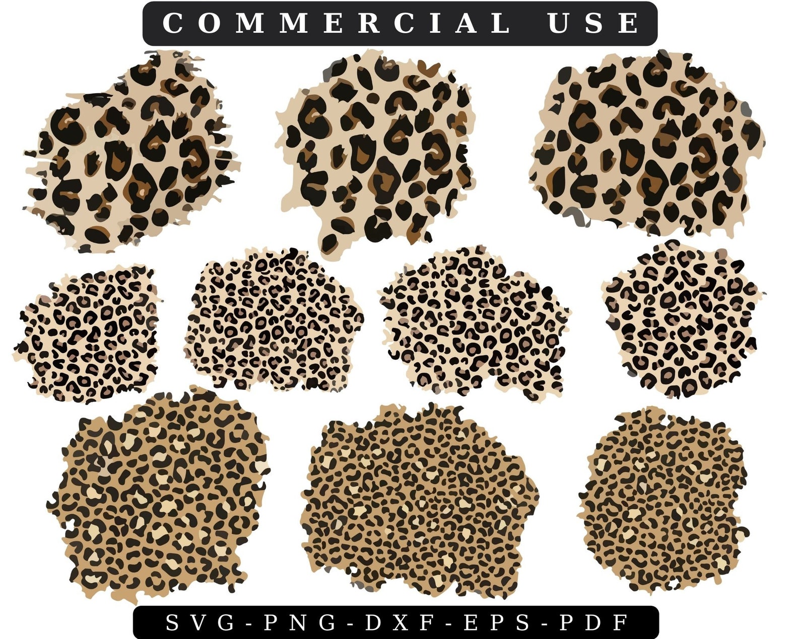 Leopard Print Patches PNG Leopard Svgleopard Patches - Etsy
