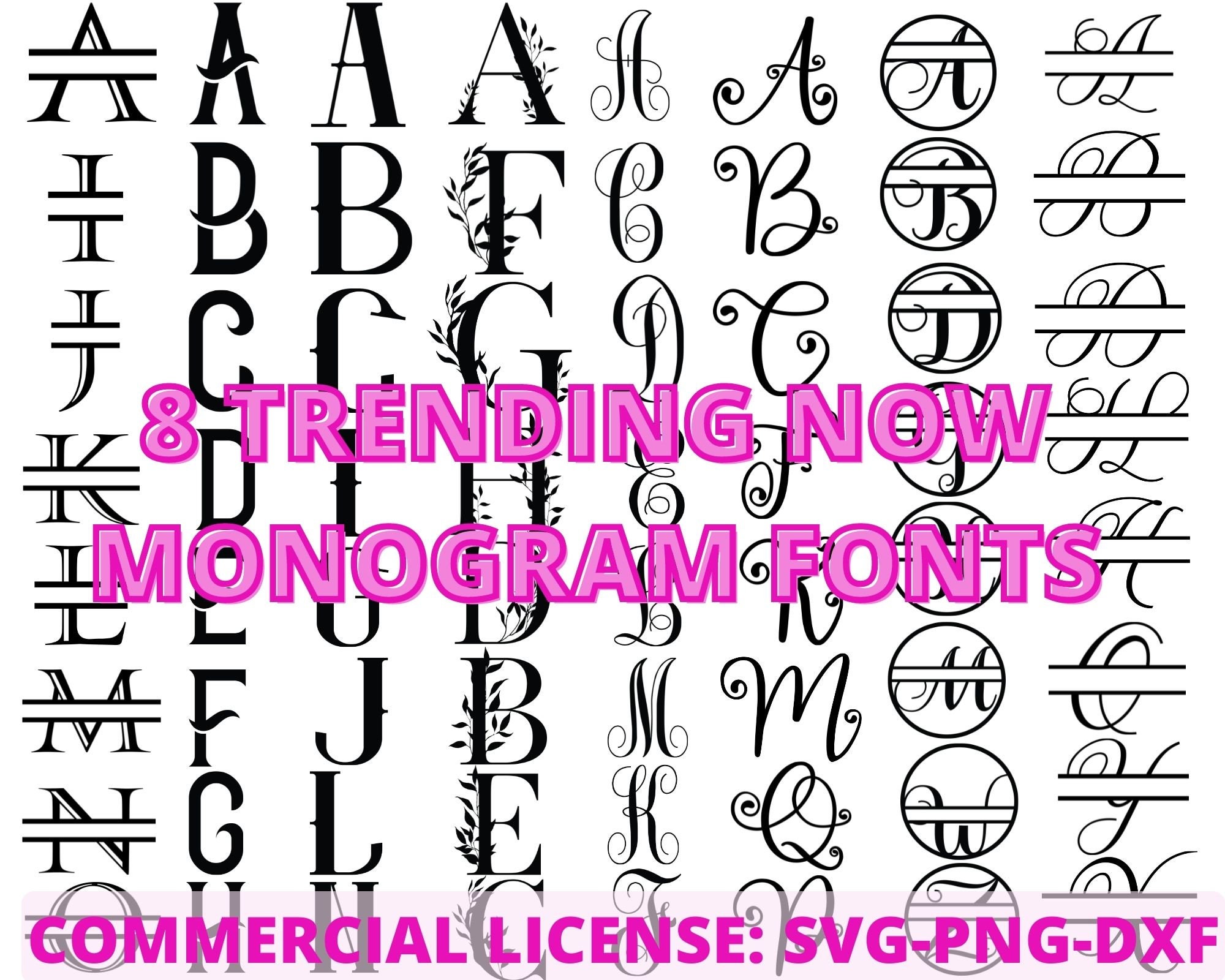 Trending Monogram SVG Bundle Popular Now Monogram Fonts Svg - Etsy