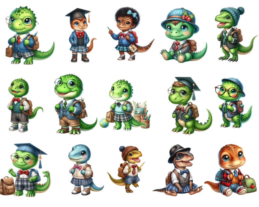 Watercolor Dinosaur Clipart, School Dinosaur Clipart, Nursery Clipart ...