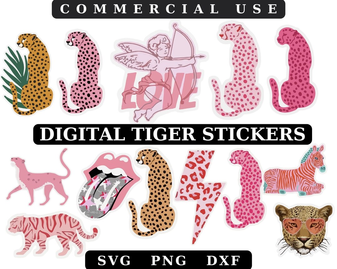 Tiger Sticker SVG Bundle,tiger Head Svg,tiger Svg,t-shirt Svg,tiger ...