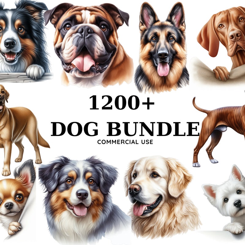 Watercolor Dog Clipart - Etsy