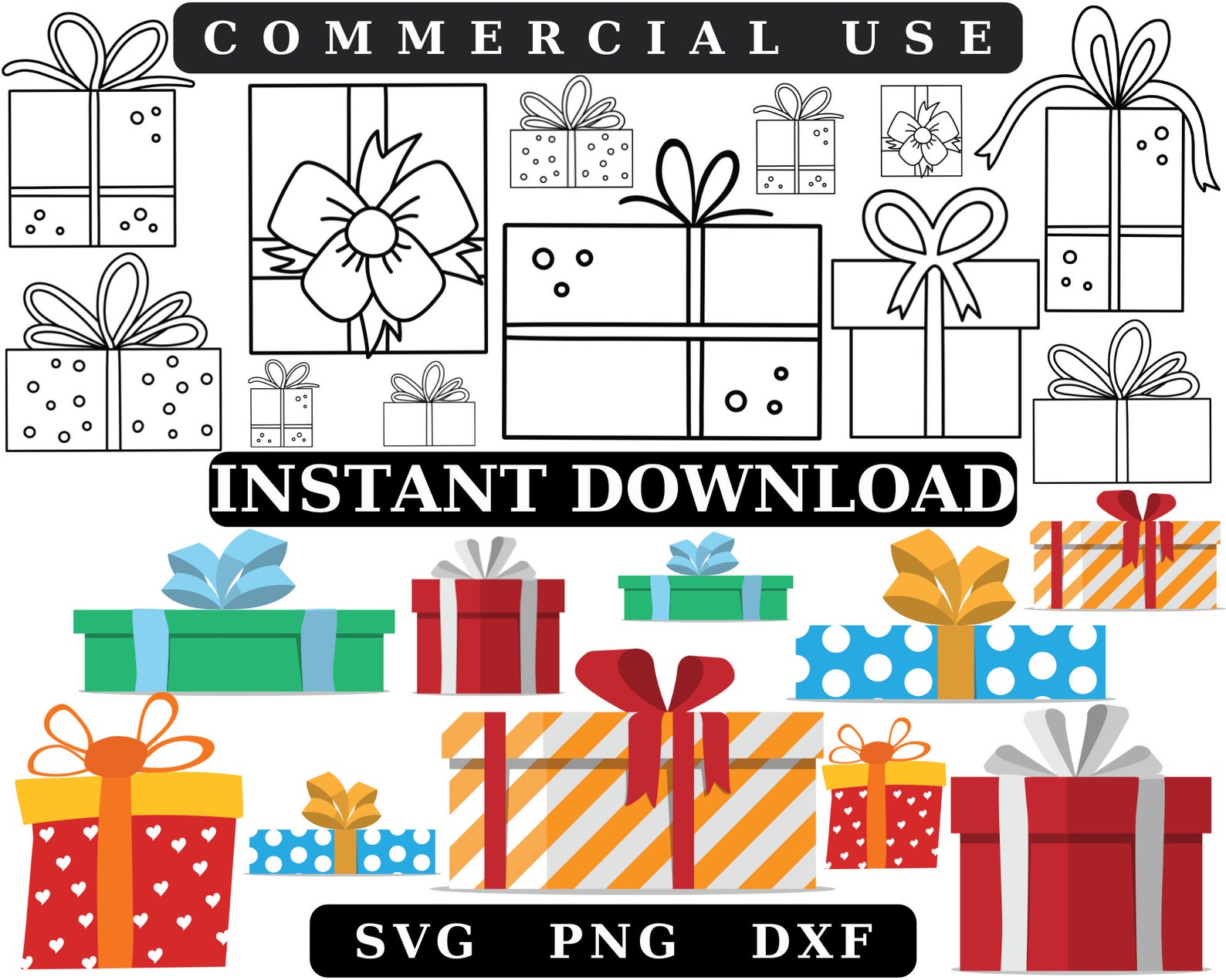 Christmas Gift SVG Present SVG Bundle Gift Box SVG Presents - Etsy