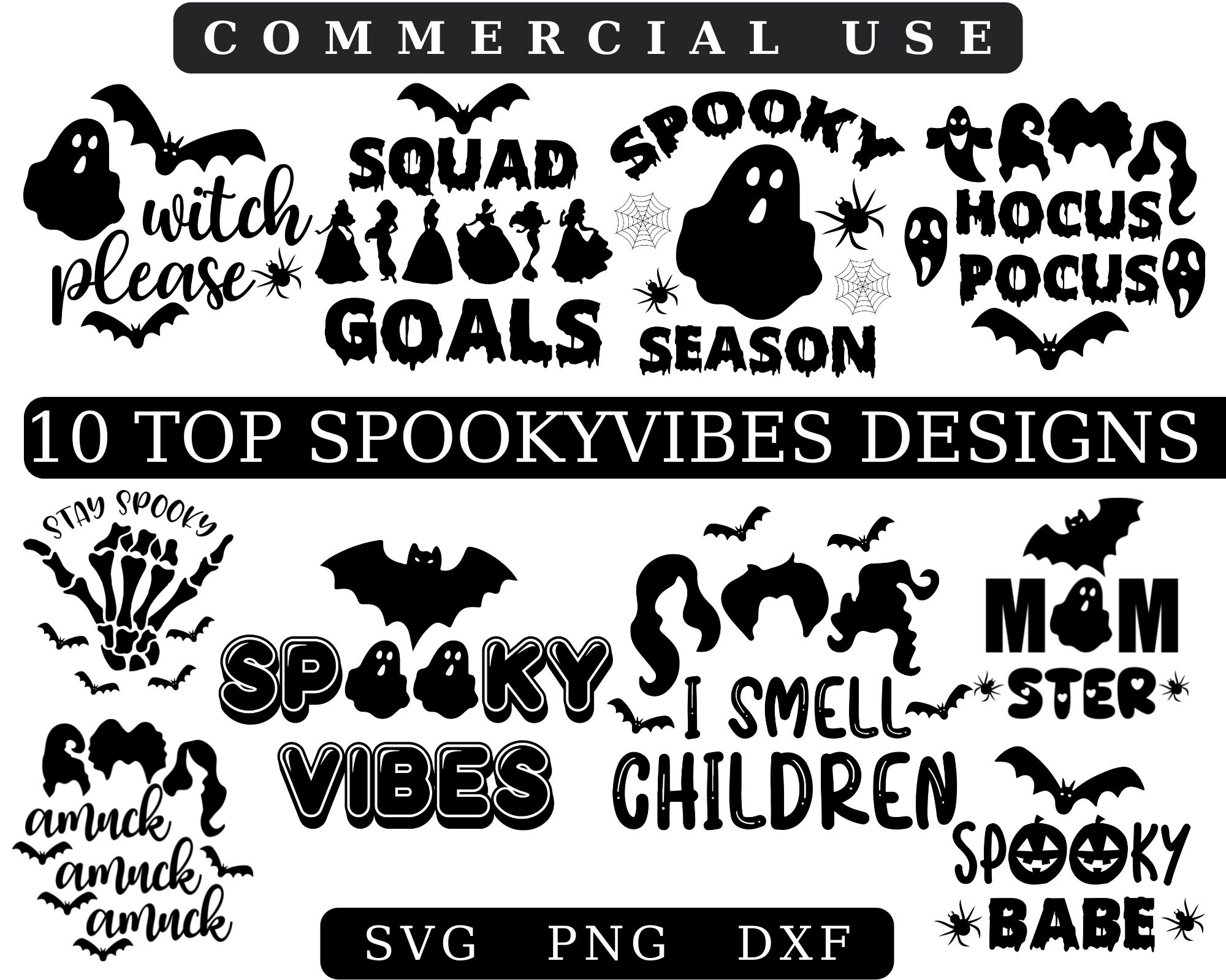 Spooky Vibes Svg Spooky Things SVG Funny Halloween SVG - Etsy