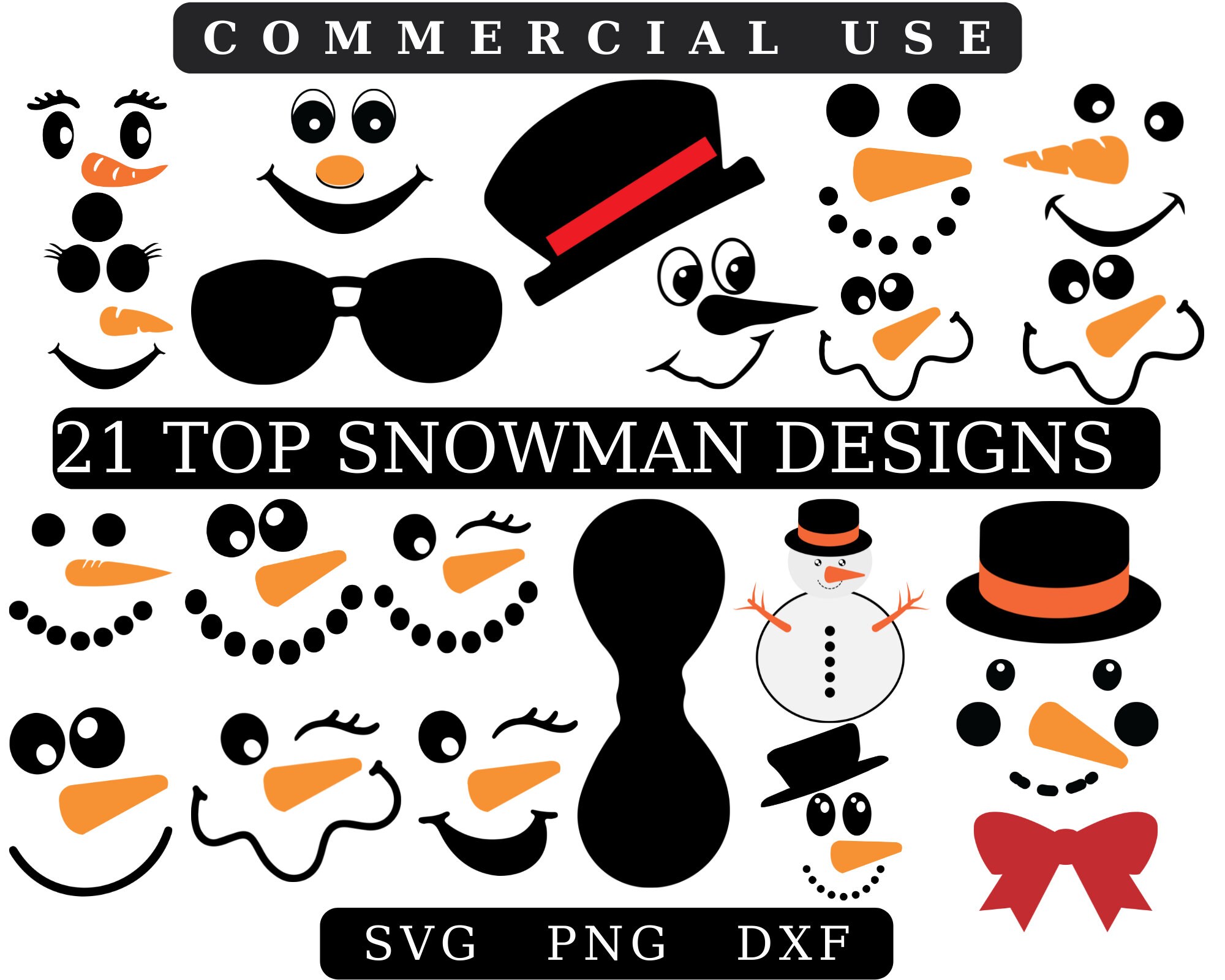 Snowman Face Svg Snowman Svgfrosty the Snowman Svg Snowman - Etsy