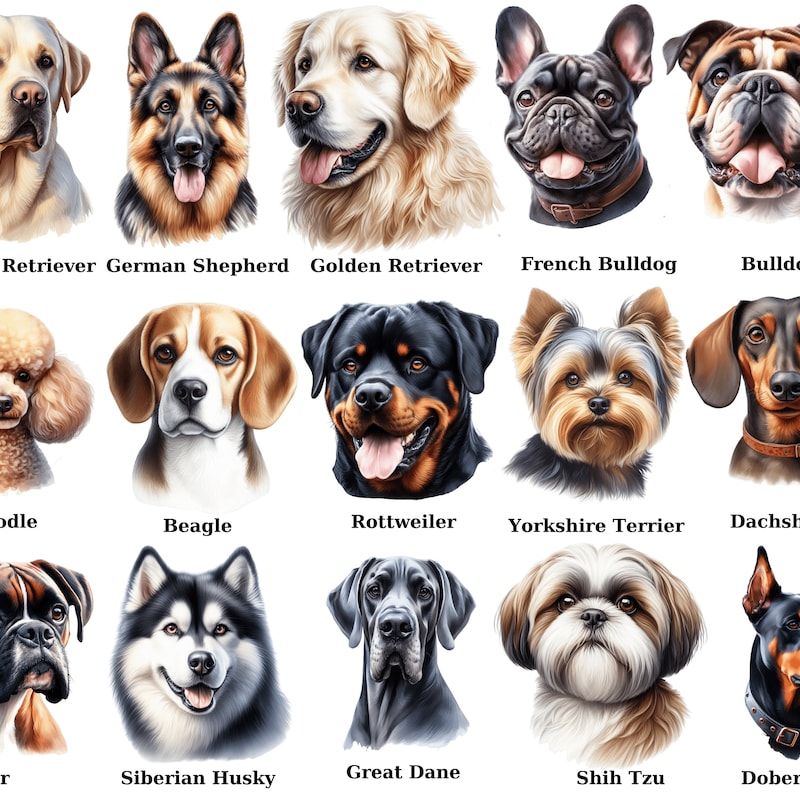 Png Dog Breed With Names - Etsy UK