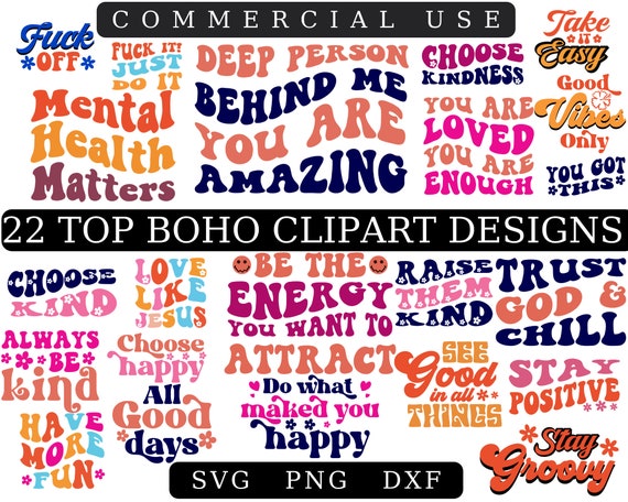 Boho Inspirational Quote Bundle Boho Quote Svgtrendy Quote - Etsy