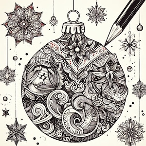 Christmas Mandala SVG Bundle: Zentangle Ornaments (digital Download) - Etsy