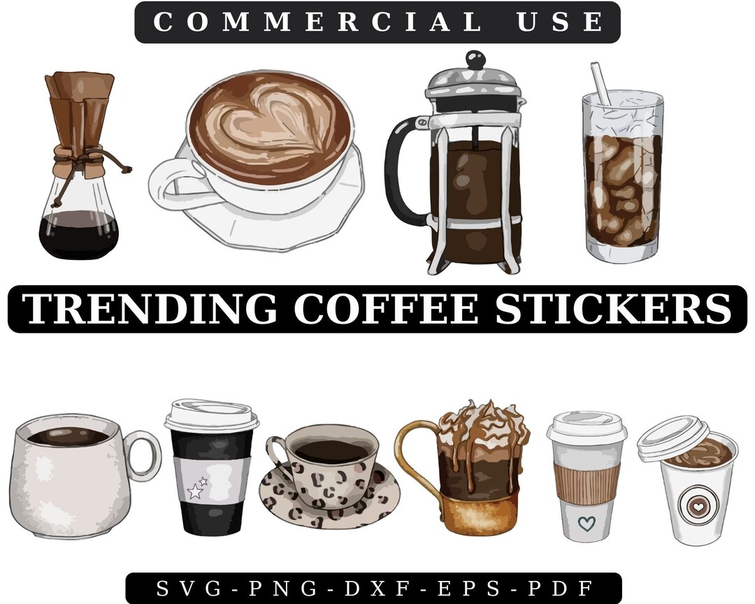 Coffee Stickers,coffee Svg Bundle,printable Stickers,coffee Stickers ...