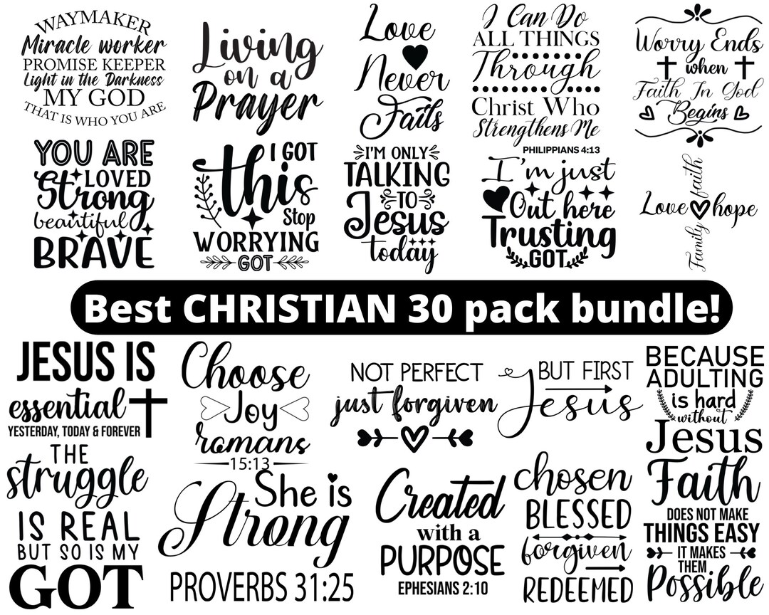 Christian & God Bundle SVG Designs, Jesus Svg, Religious Svg, Faith Svg ...