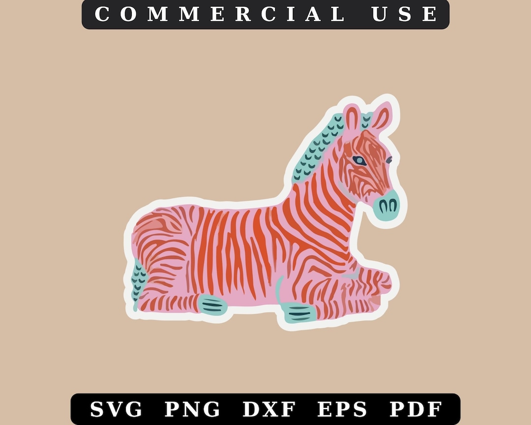 Zebra Sticker,pink Zebra SVG, Zebra Clipart, Zebra Files, Zebra ...