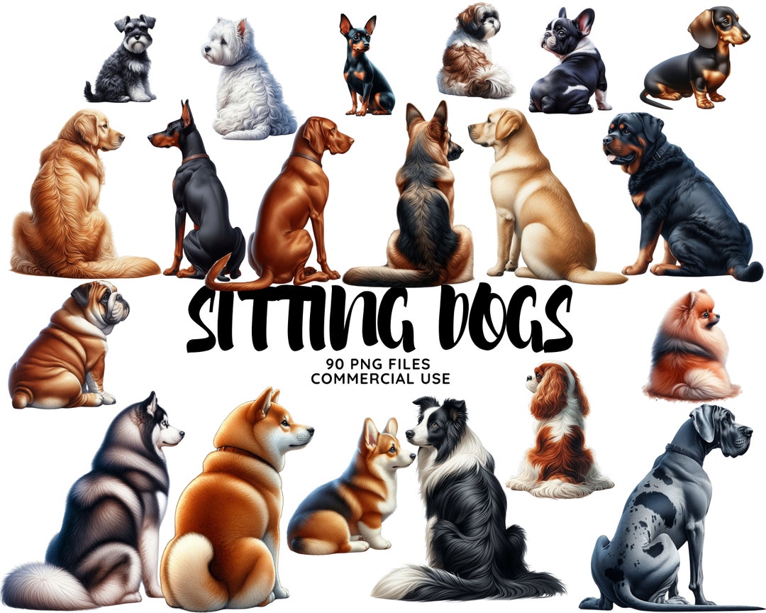 Watercolor Dog Breed Clipart: 80+ Hand-drawn PNG SVG JPG (digital ...