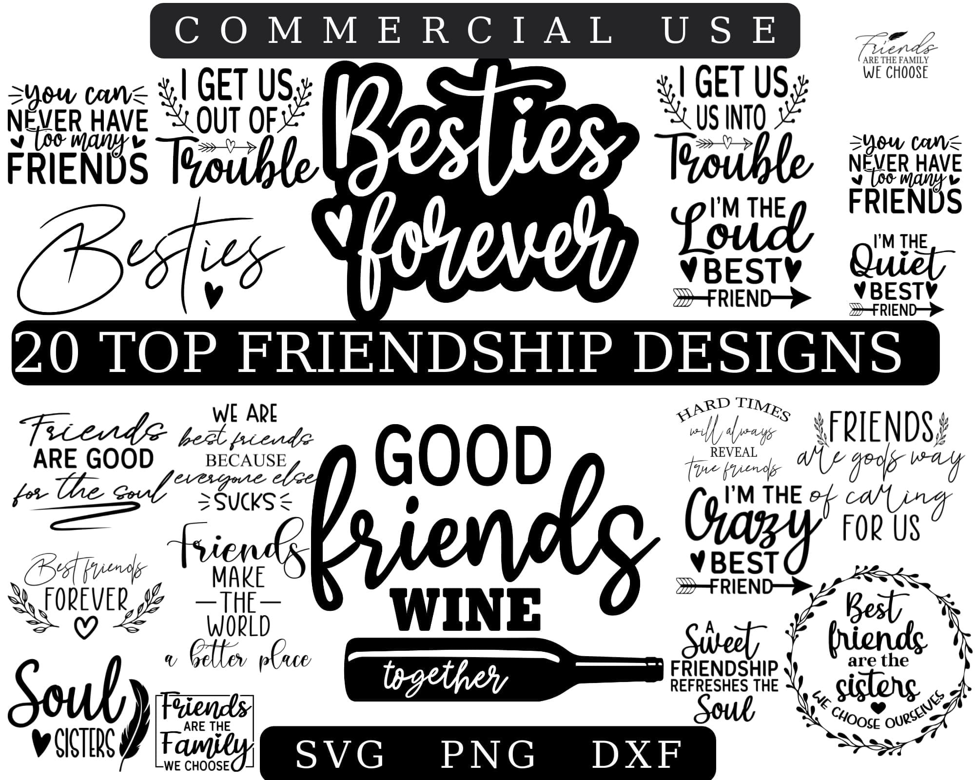 Friendship Svg Bundle Friends Svg Best Friends Etsy