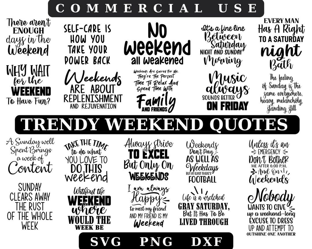 Weekend SVG Bundle,weekend Svgs, Weekend Pack,weekend Quotes Svg ...