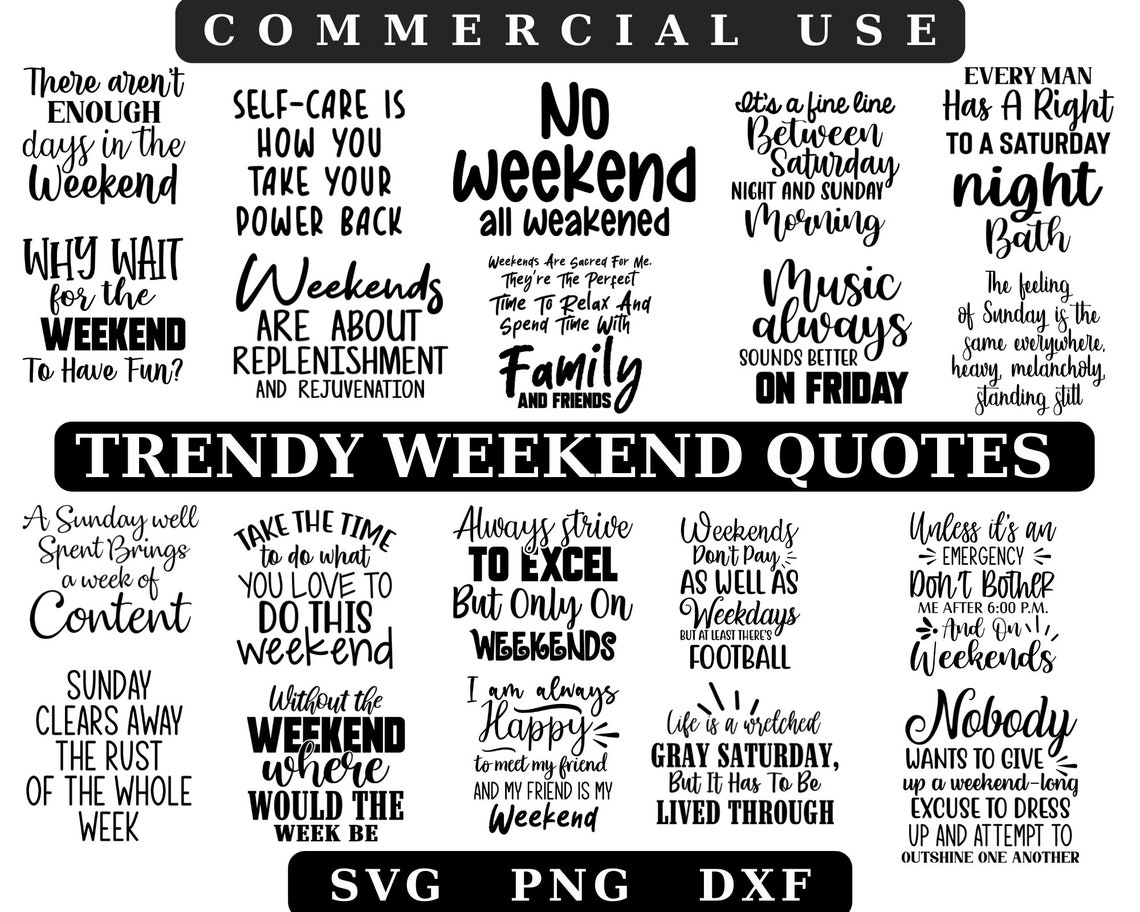 Weekend SVG Bundleweekend Svgs Weekend Packweekend Quotes - Etsy