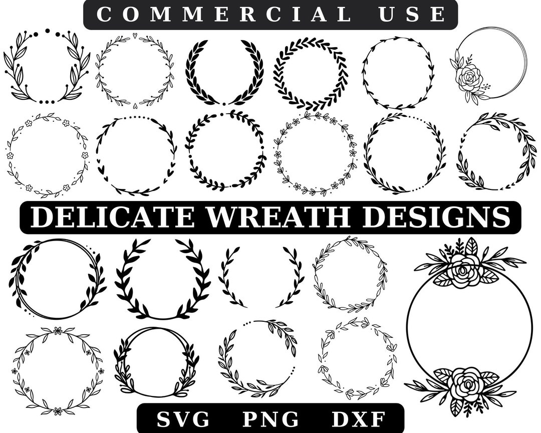 Delicate Wreath Svg,wreath Svg Bundle,laurel Svg,wedding Wreath Svg ...