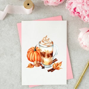 Watercolor Pumpkin Spiced Tea Coffee Drinks Clipart,autumn Fall Holiday ...