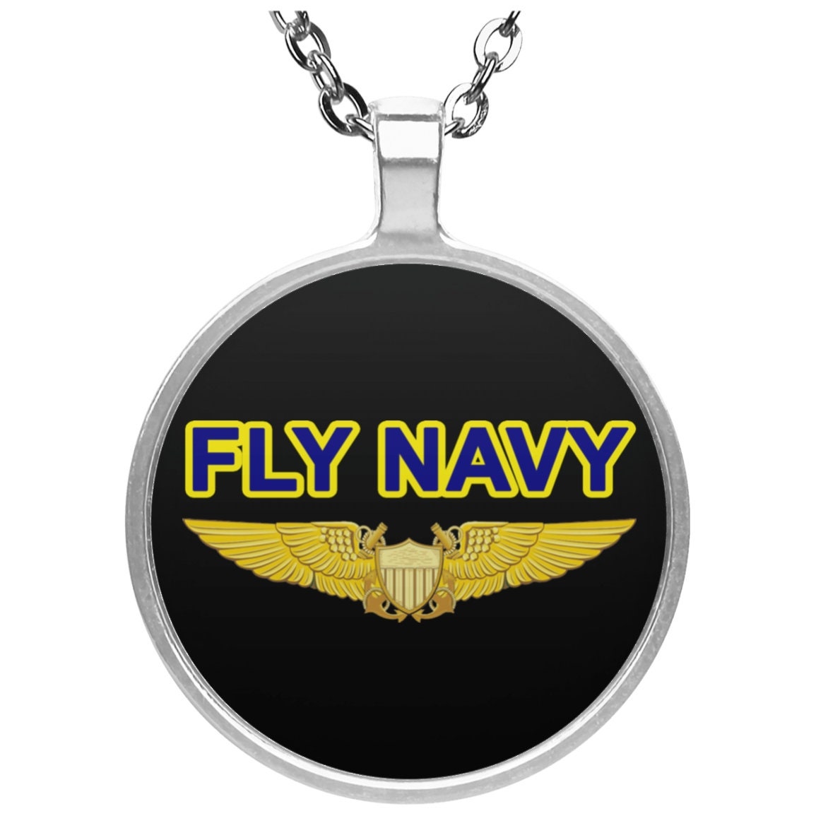 Fly Navy NFO Necklace Circle - Etsy UK