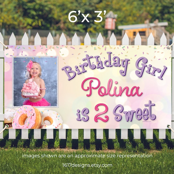 Personalized Two Sweet Birthday Banner for Girl - Etsy