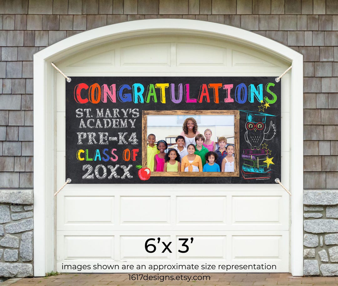 Preschool Graduation Banner 2025, Custom Class Photo Banner, Front Door ...