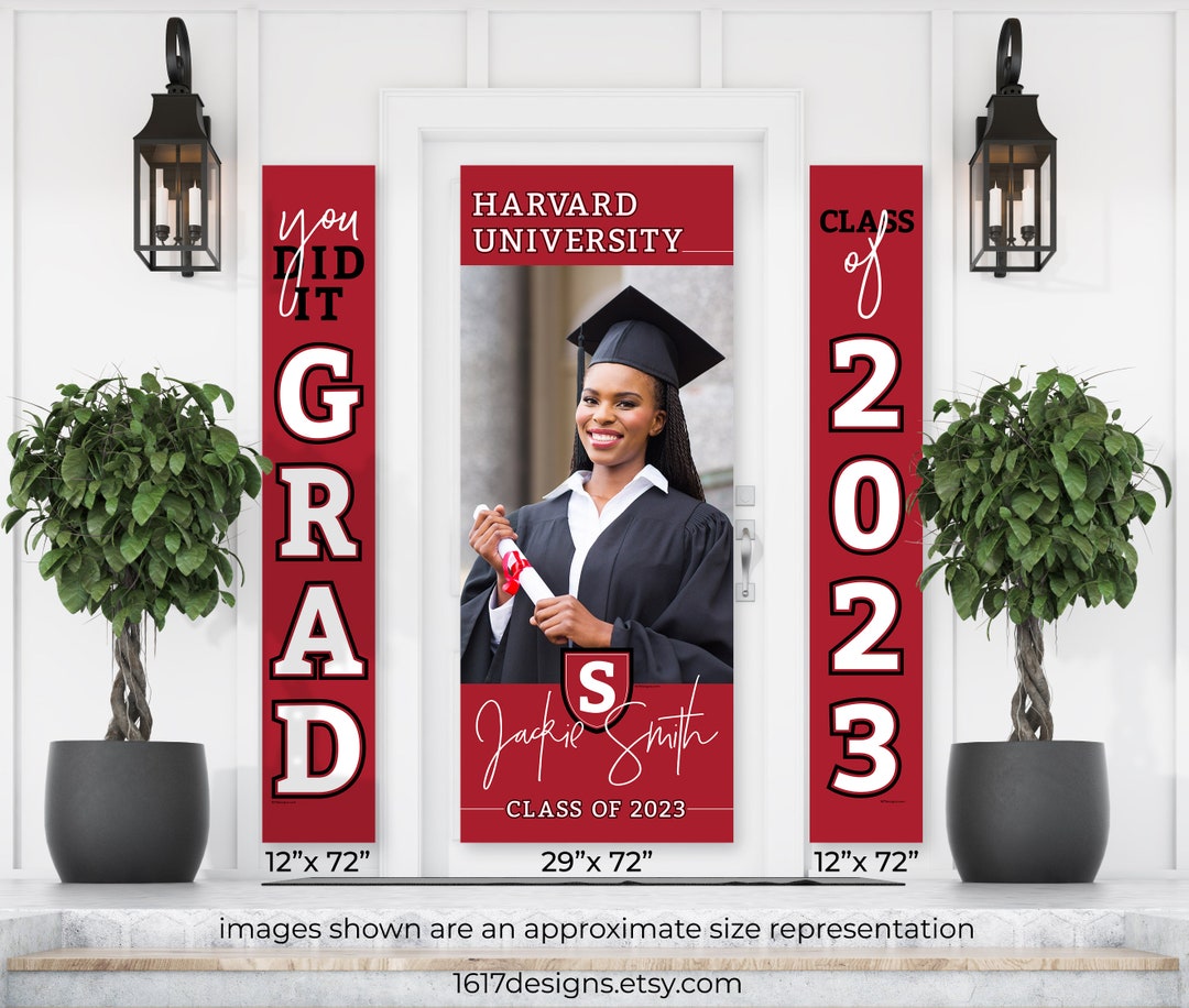 Graduation Banner 2024 Grad Decoration 2024 Custom Set of Front Door ...