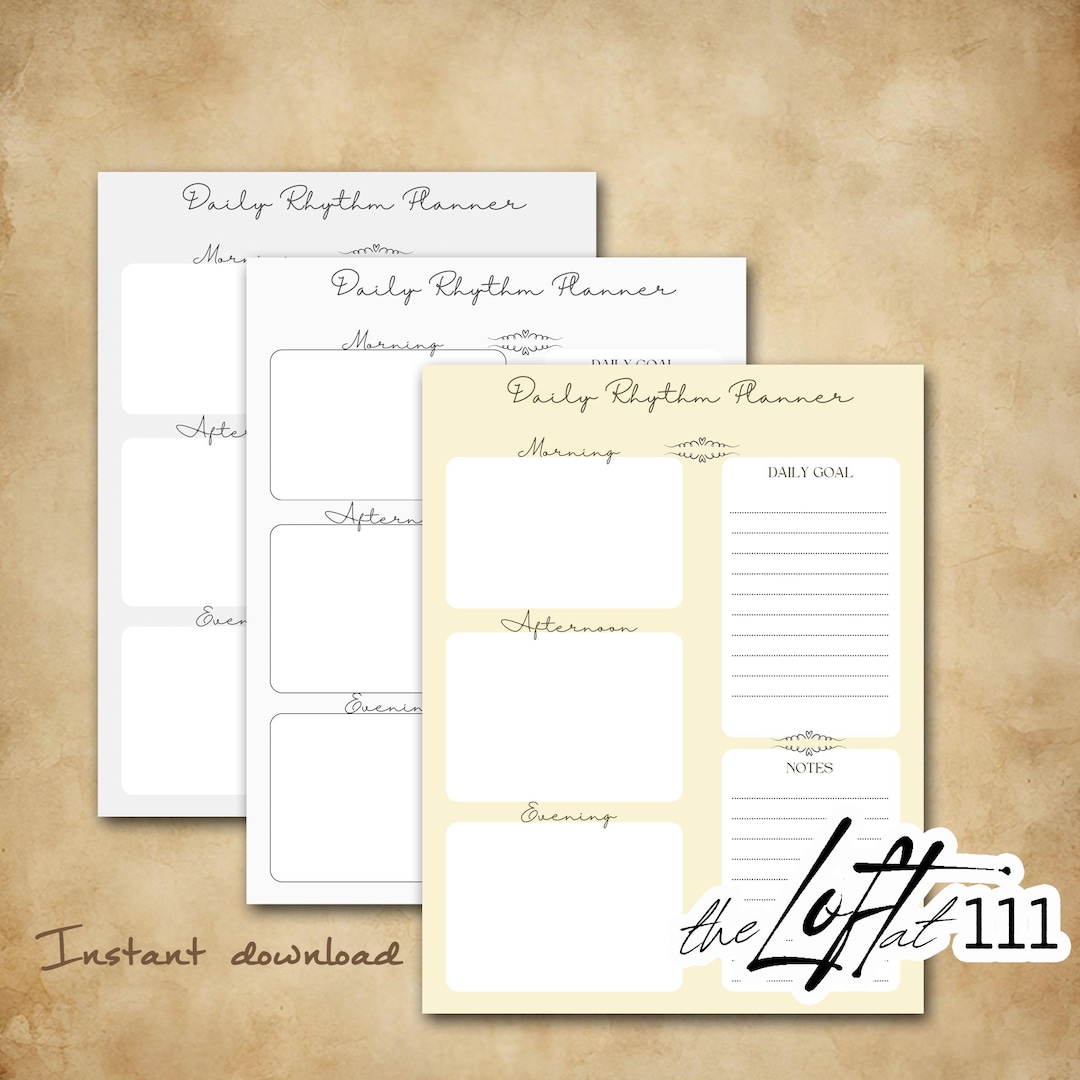 Daily Rhythm Planner Printable: Weekly Gentle Flow (PDF) - Etsy