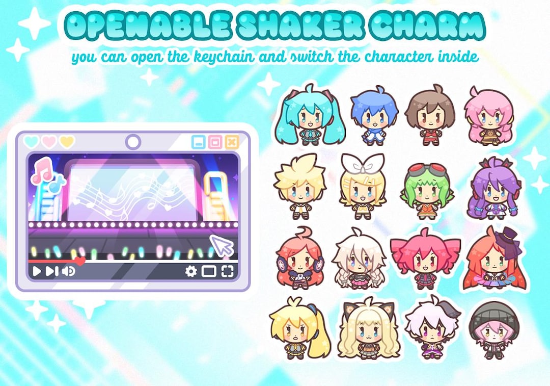 Vocaloid Openable Shaker Keychain Charm - Etsy