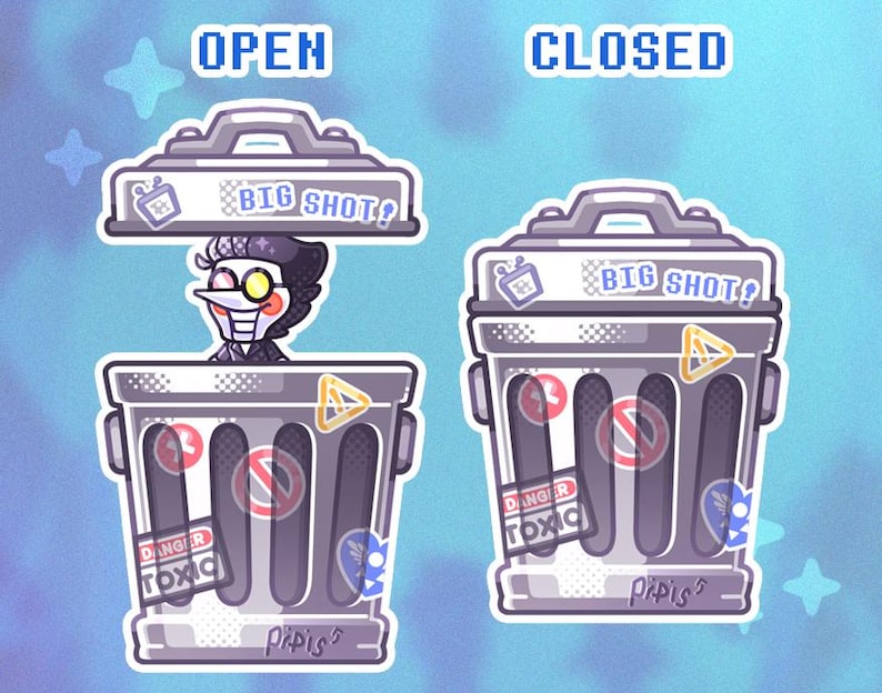 Deltarune Spamton Trash Can Slide-Out Keychain Charm - Etsy México