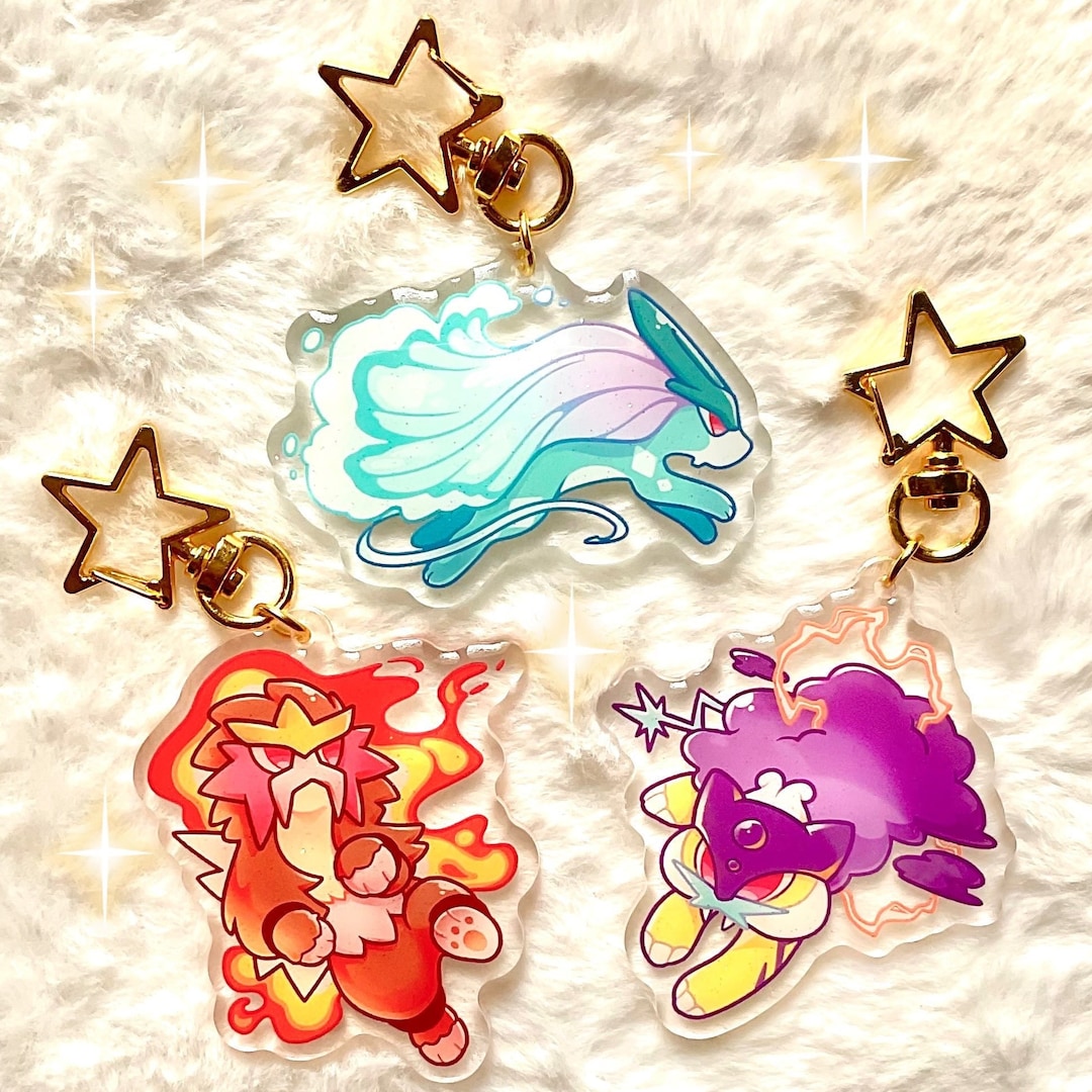 Legendary Dogs - Pokémon Epoxy Keychains - Suicune Entei Raikou - Etsy