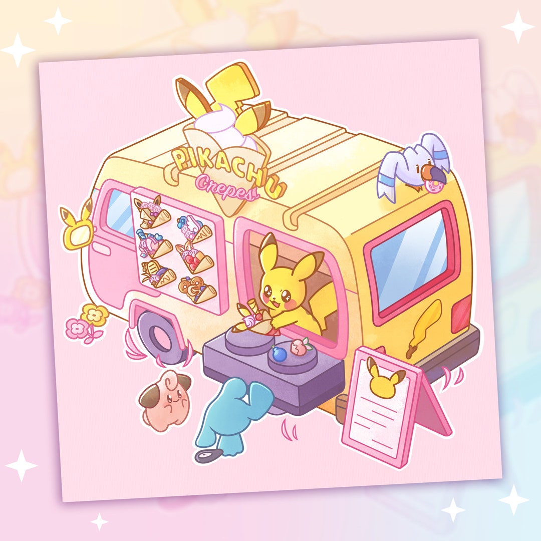 Pikachu Pancakes Pokemon Square Print - Etsy
