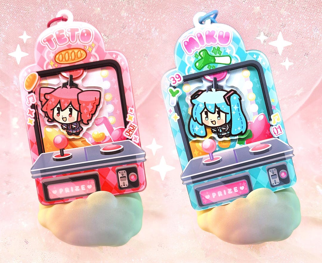 Vocaloid Claw Machines Keychains - Hatsune Miku and Kasane Teto - Etsy