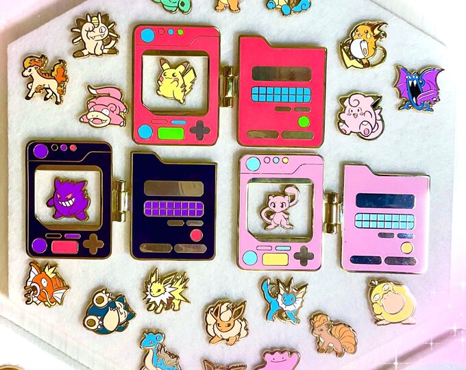 Pokédex Hinged Enamel Pin Mini Switchable Pokémon Pins - Etsy
