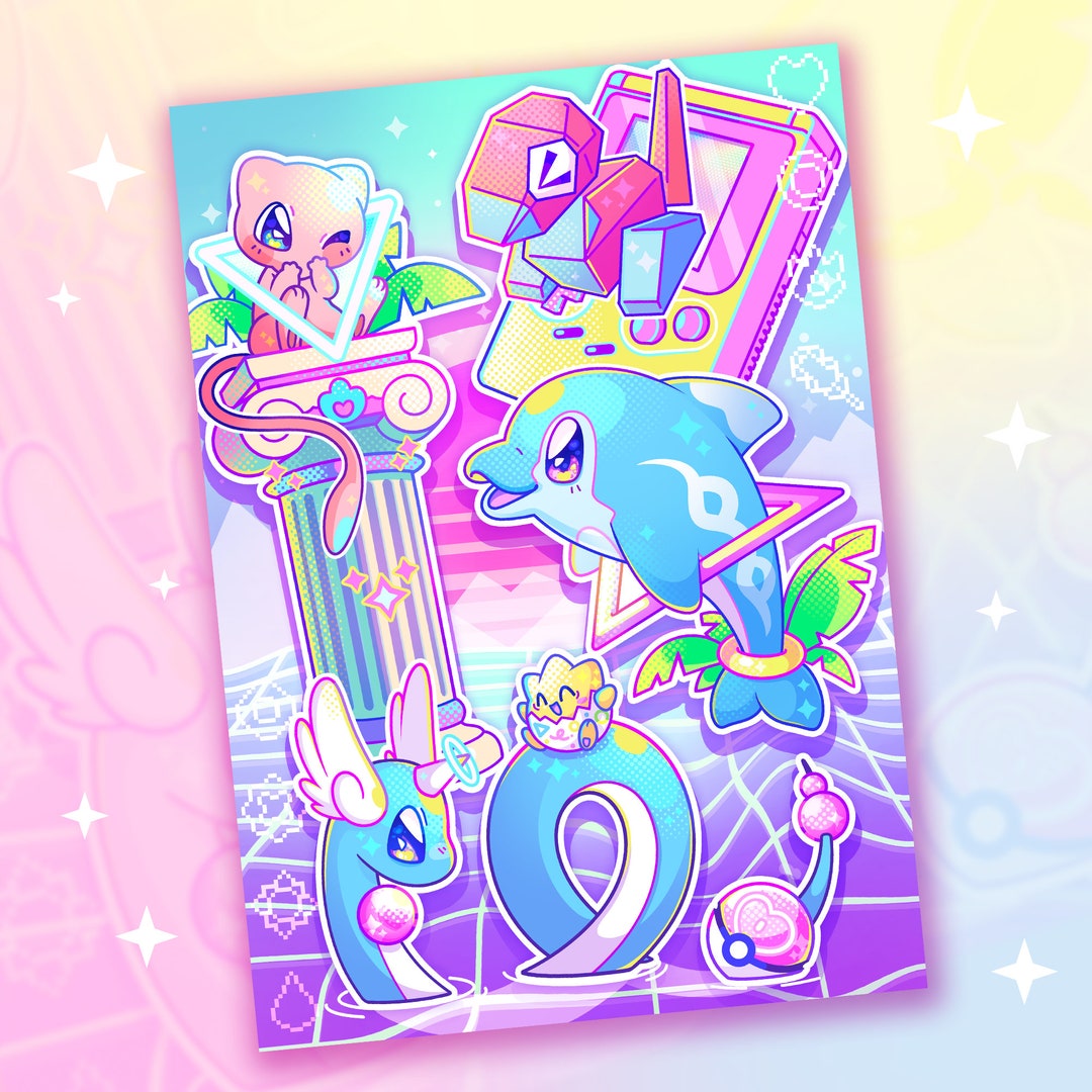Pokemon Vaporwave Print A4 Size - Etsy