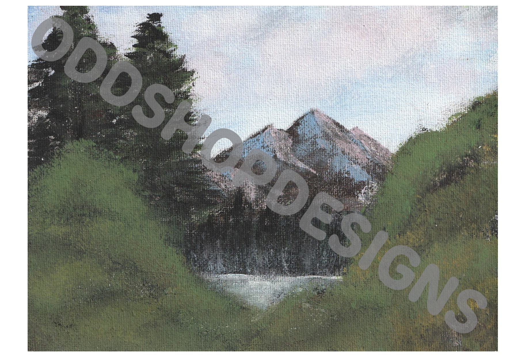 Snowy Mountains Painting DIGITAL DOWNLOAD - Etsy
