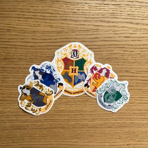 Hogwarts House Emblems Vinyl Stickers - Etsy