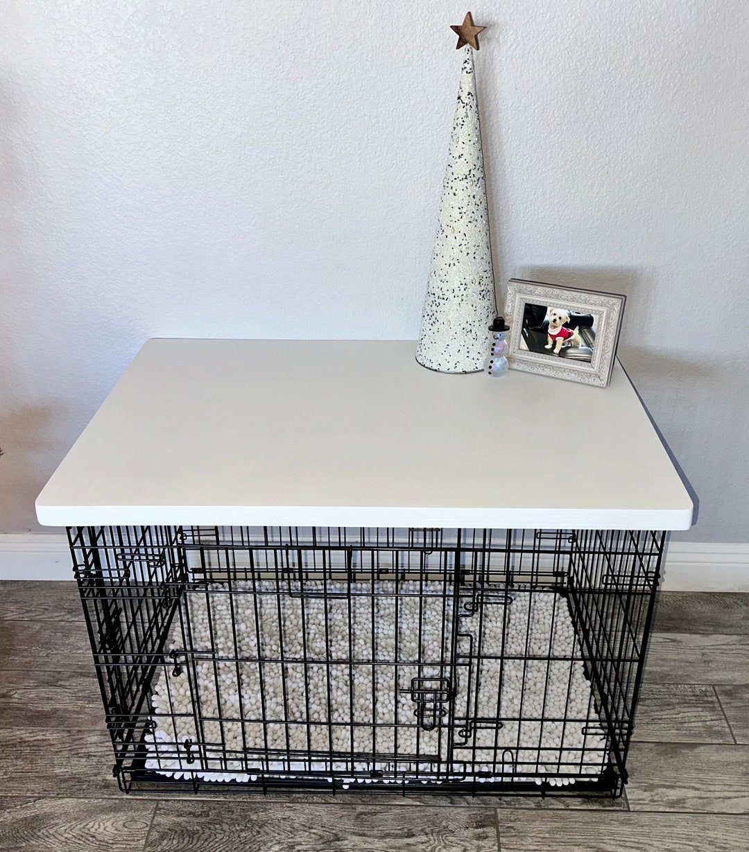 Safety Lip Included Dog Kennel Wood Table Top Dog Kennel Cover ...