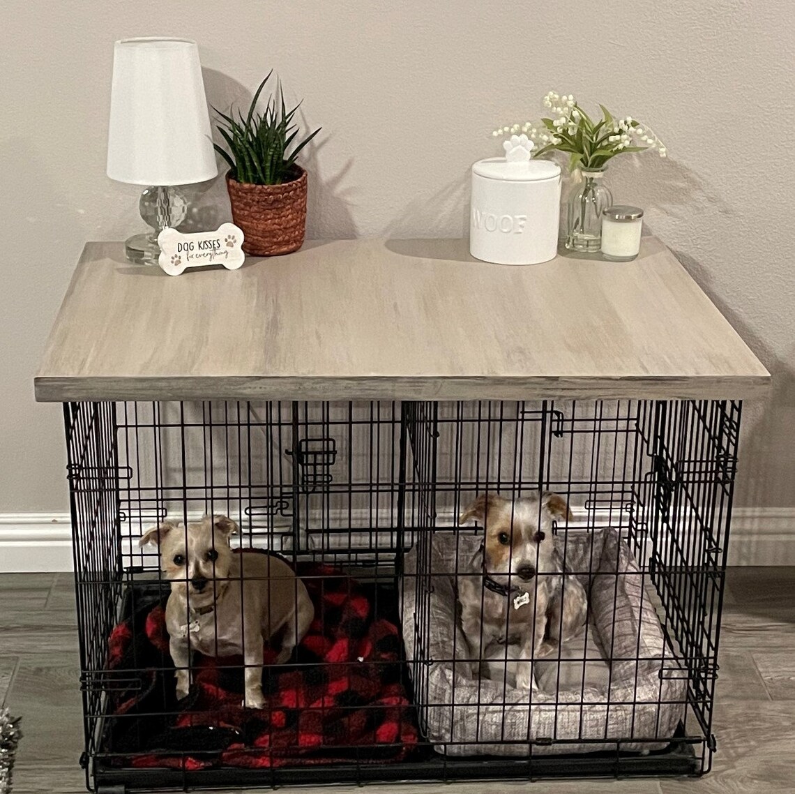 Rustic Dog Kennel Wood Table Toper Wood Crate Top Entry - Etsy