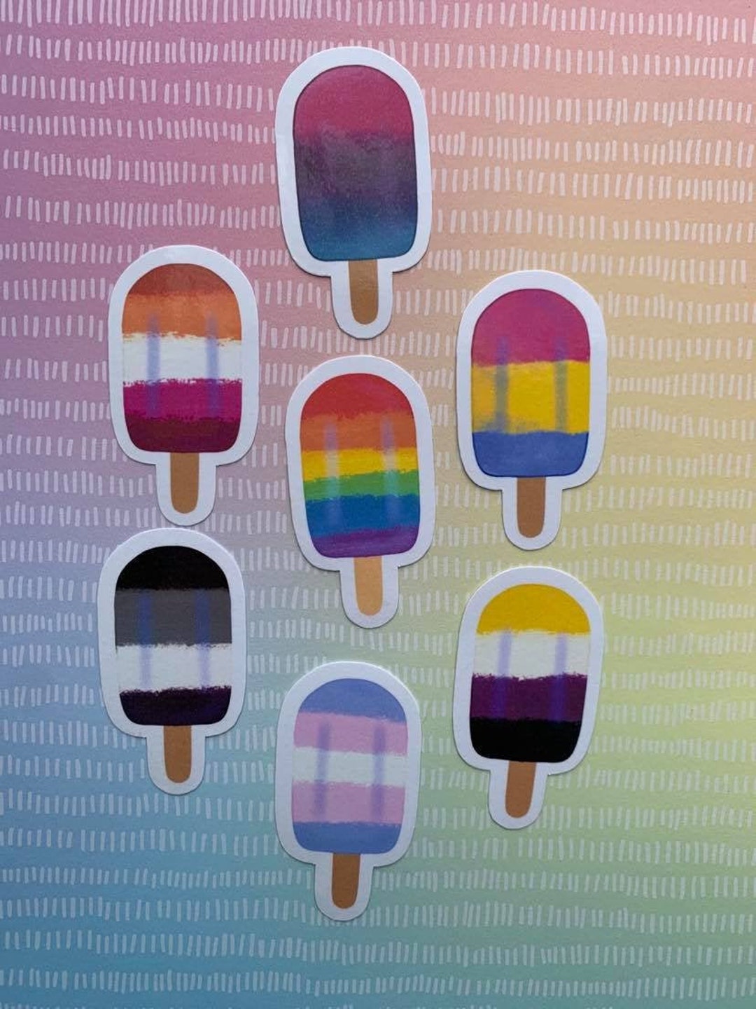 Pride Flag Popsicle Water-resistant Sticker Gay Pride Stickers LGBTQIA ...